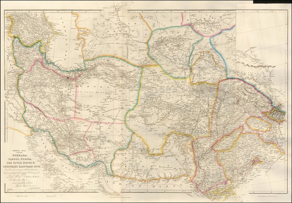 1842 Map of Central Asia by John Arrowsmith
