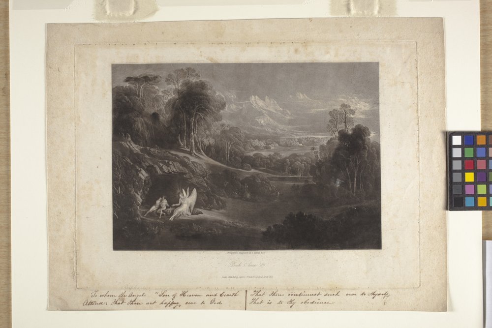 Raphael Conversing With Adam And Eve (mezzotint)