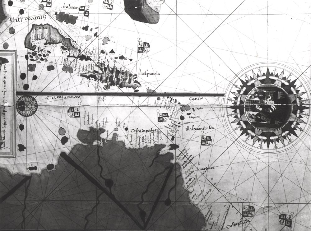 Map of Countries First Discovered by Christopher Columbus (1451-1506) 1500
