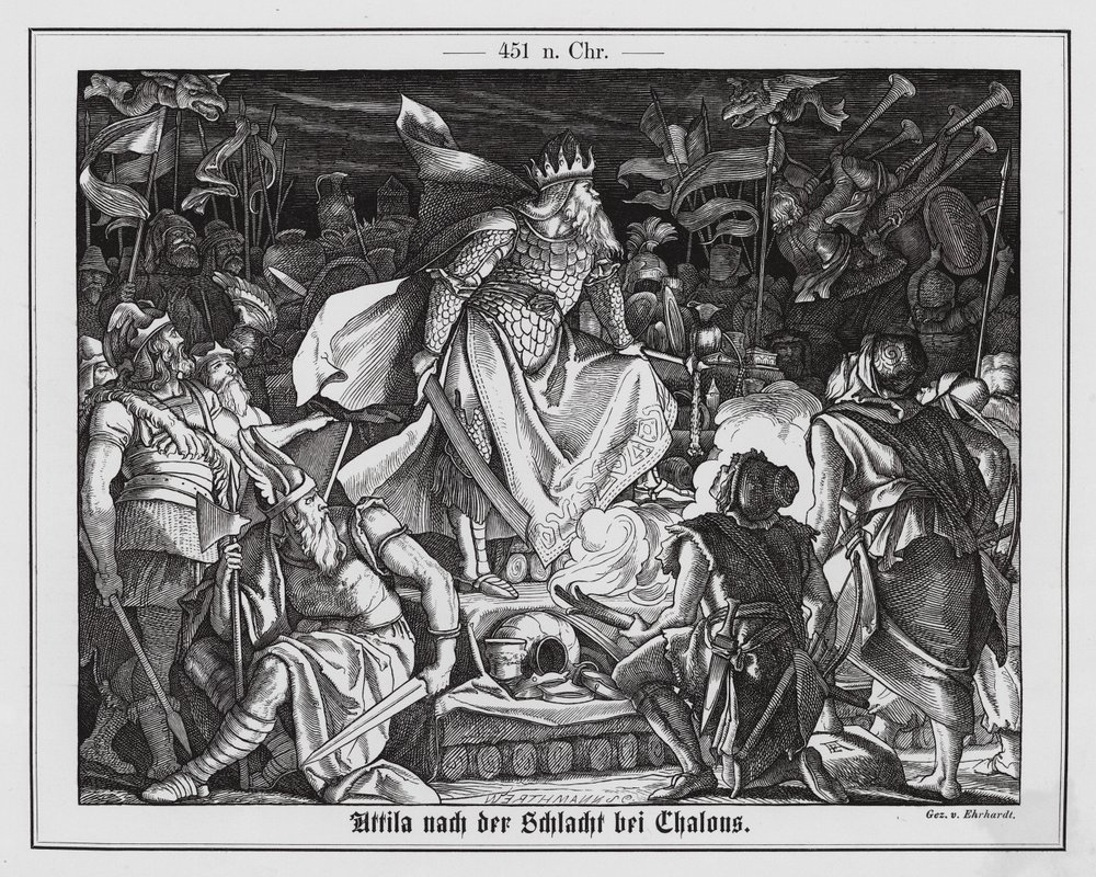 Attila the Hun after the Battle of Chalons, 451