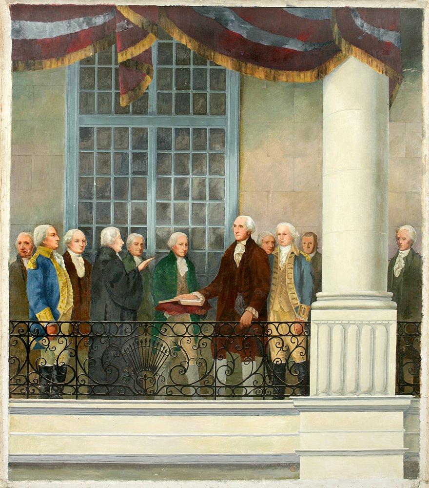 Inauguration of George Washington at Federal Hall, New York City