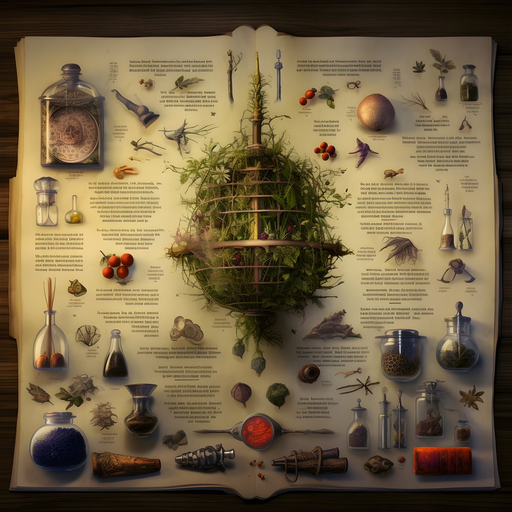 Visual representations of theories about the manuscript, such as herbal ...