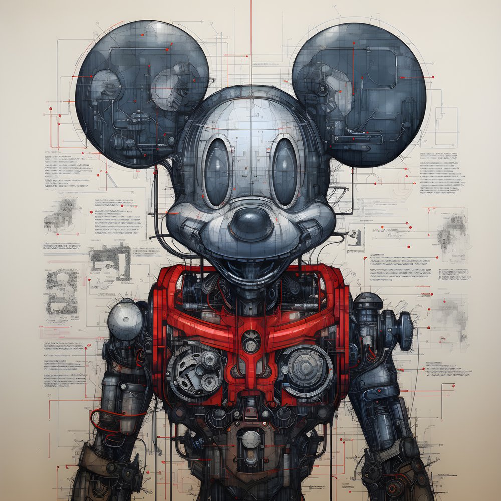 Technical Drawings of Cyberpunk Mickey Mouse 1