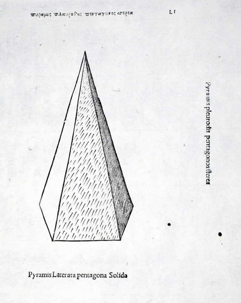 Pyramis Laterata Pentagona Solida, Illustration from 'Divina ...