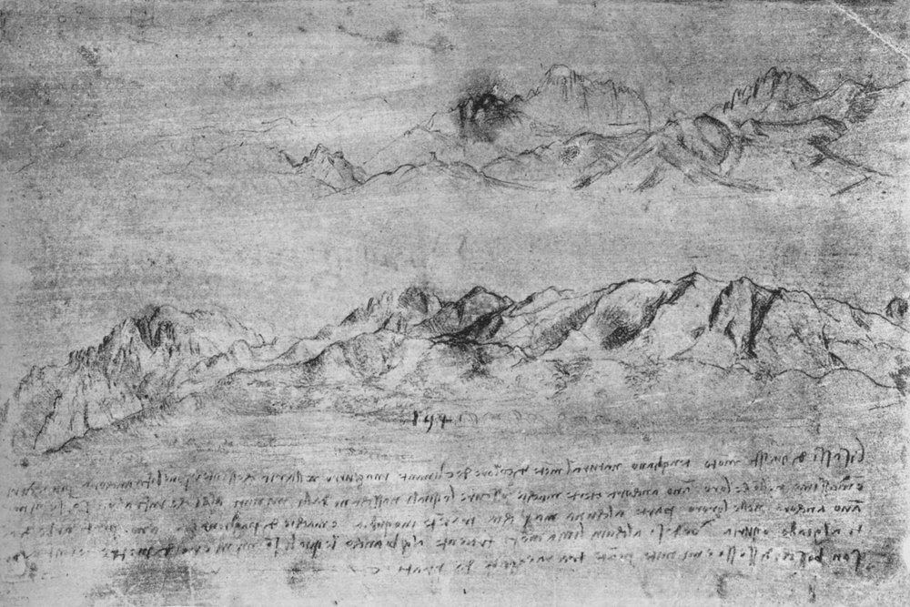 Studies of Mountain Ranges by Leonardo da Vinci