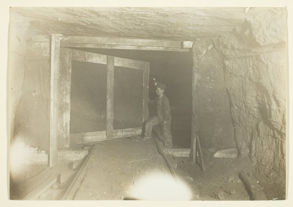 Young Trapper Boy in West Virginia Coal Mine