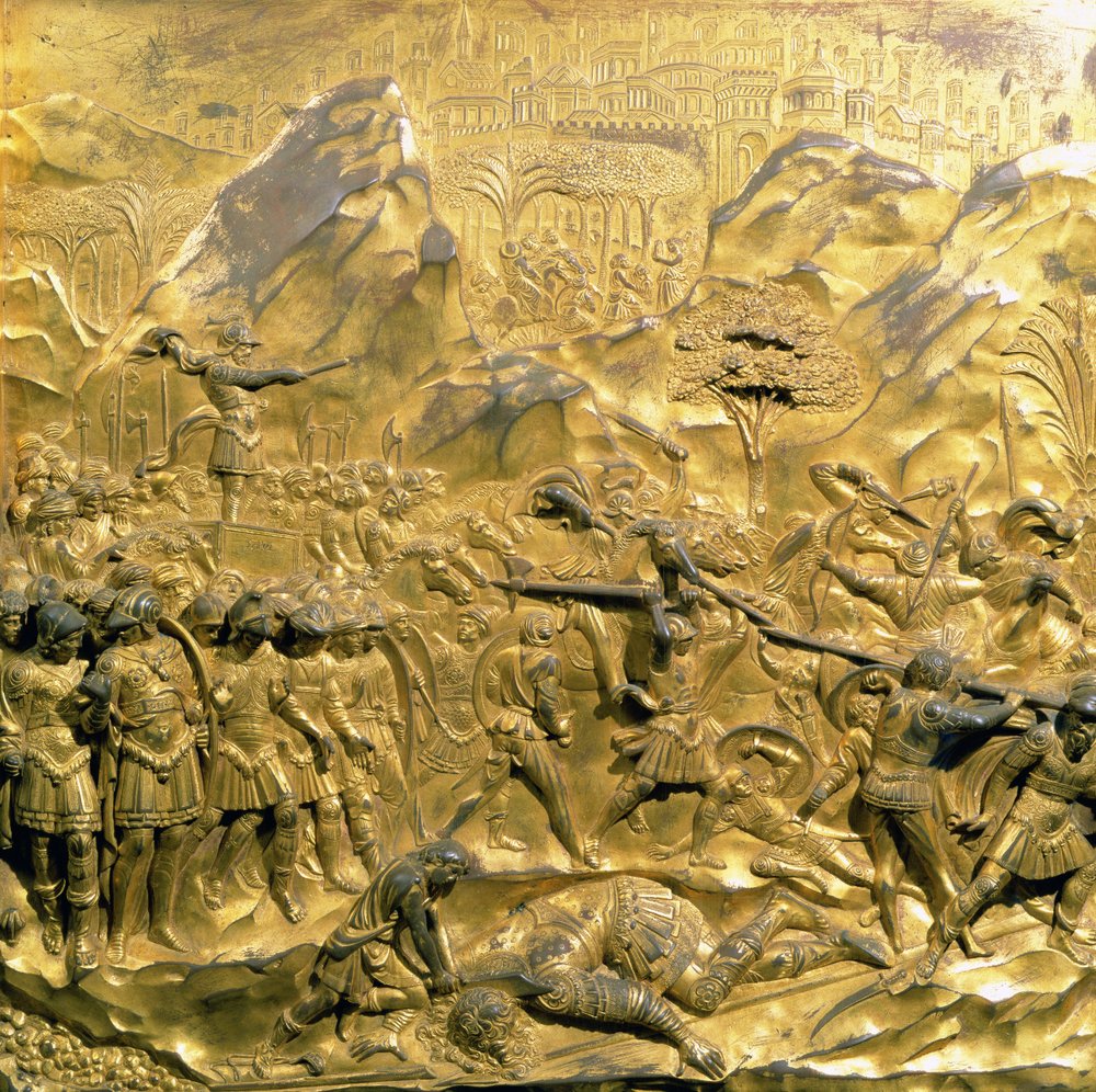 The Story of David and Goliath, original panel from the East Doors of ...