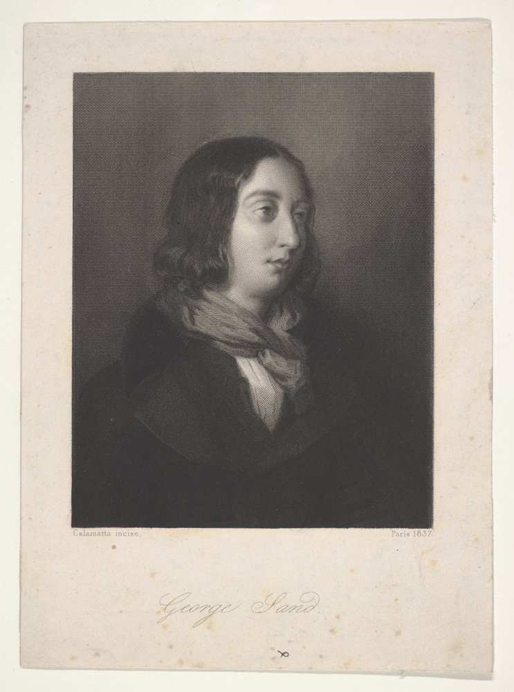 Portrait of George Sand by Luigi Calamatta: Fine art print