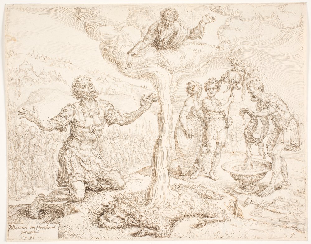 Gideon Kneeling in Prayer (The Story of the Dew and the Fleece of Wool)