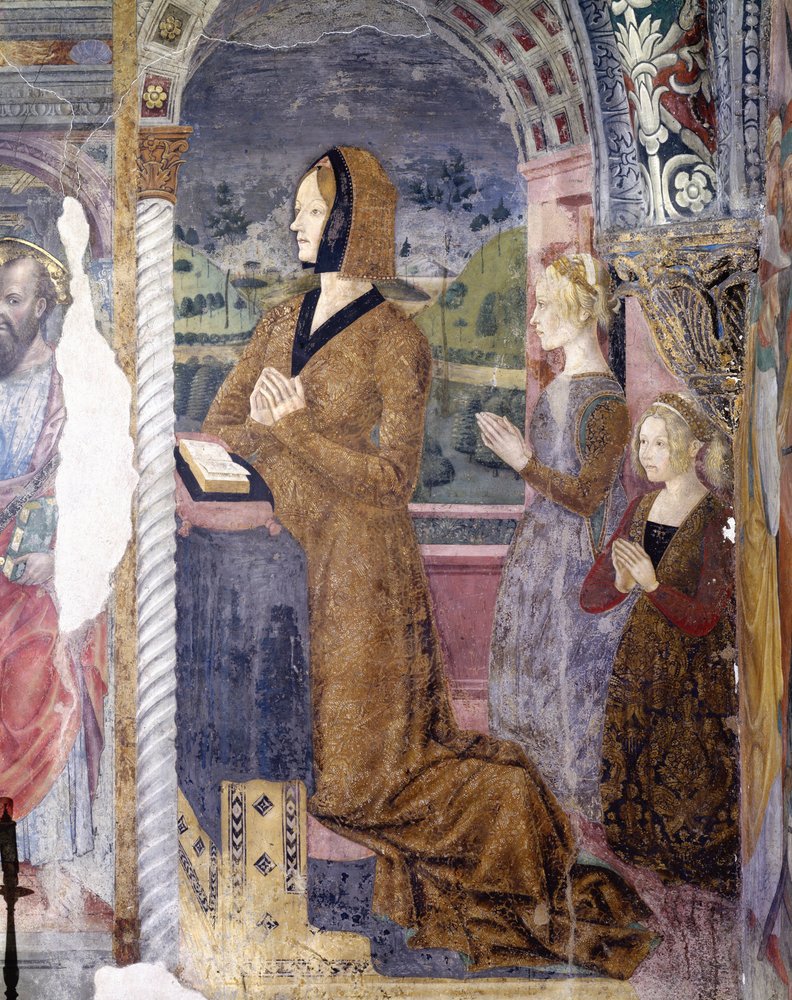 Fresco in chapel at Basilica of Santa Maria Assunta, Serralunga di Crea ...