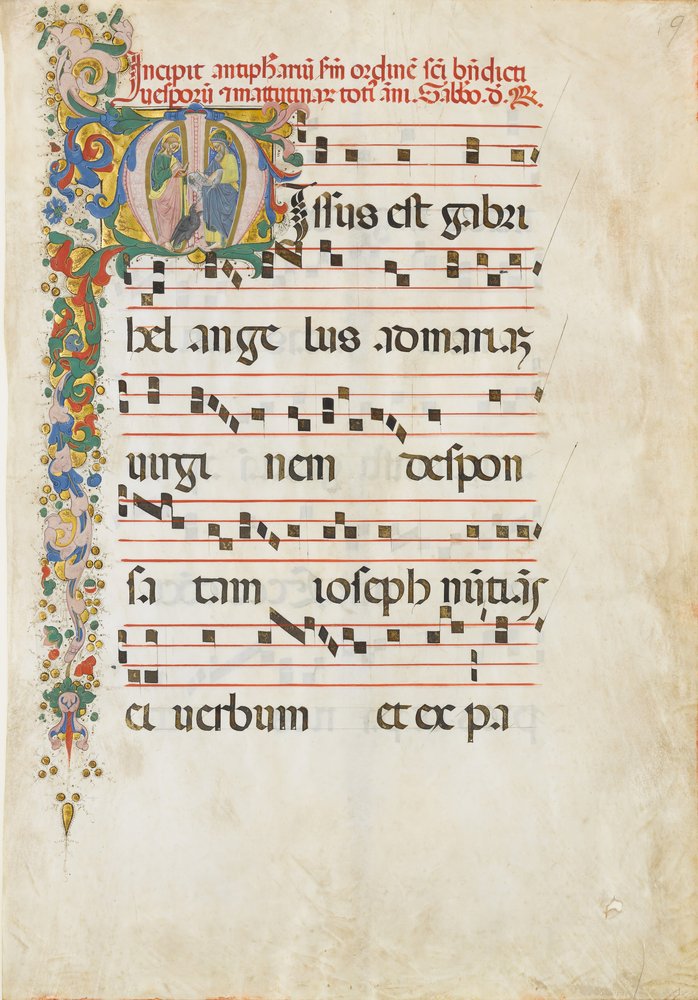 Manuscript Leaf with Saint John the Evangelist and Saint John the ...