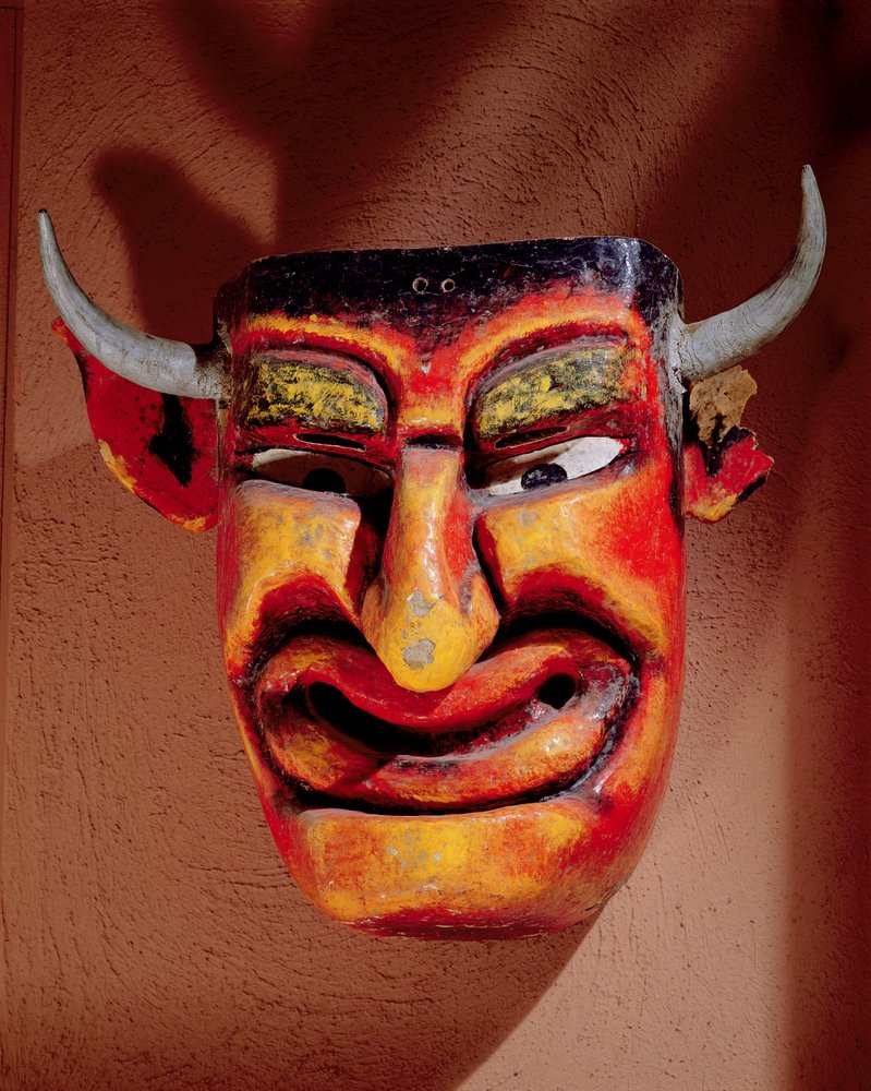 Devil mask used in a Pastorela from the Guerrero region of Mexico