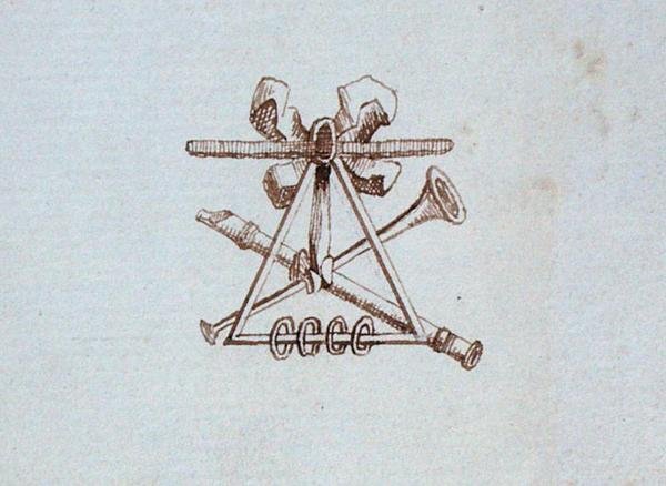 Drawing from Michael Faraday's scrapbook by Michael Faraday