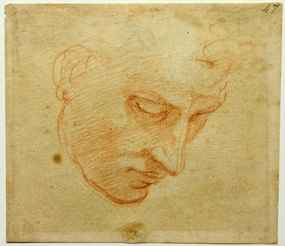 Head Study to the Sistine Chapel ceiling, c. 1509-1510