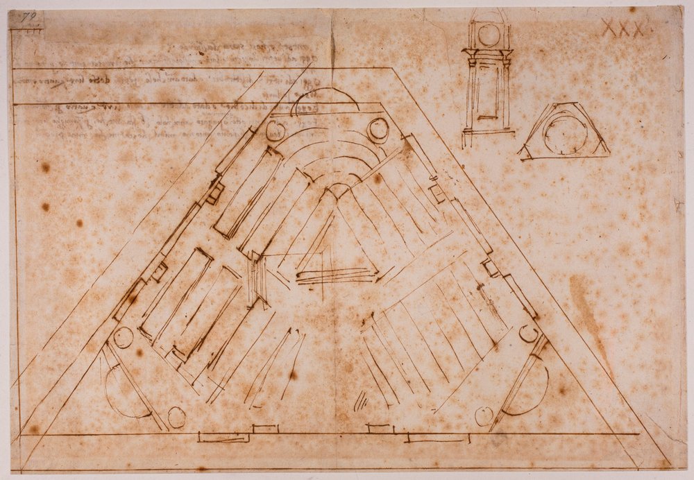 Plans for the 'little library' by Michelangelo Buonarroti