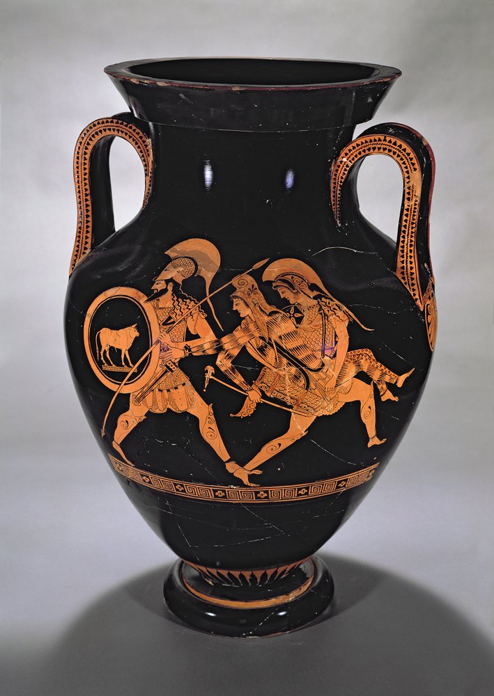 Attic red-figure belly amphora depicting the Abduction of Antiope with ...
