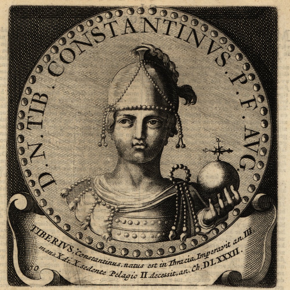 Portrait of Roman Emperor Tiberius II Constantine