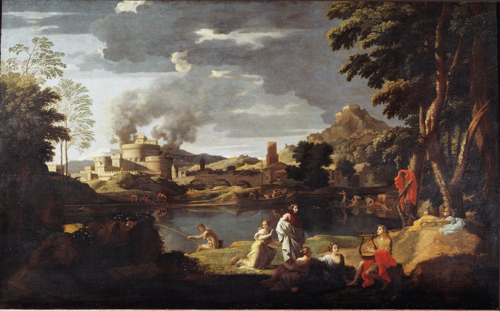 Orpheus and Eurydice by Nicolas Poussin: Fine art print