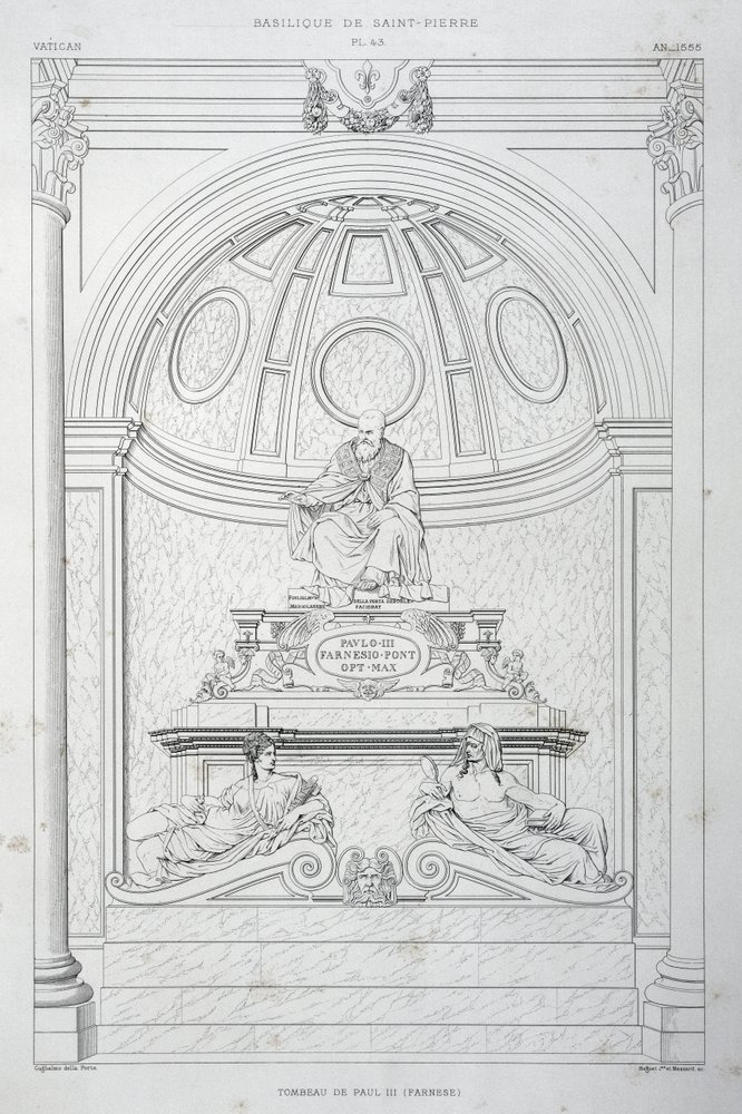 Funeral monument of Pope Paul III, engraving from The Vatican and St ...
