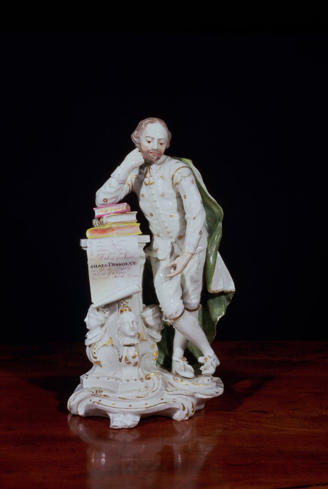 William Shakespeare, based on the monument in Westminster Abbey