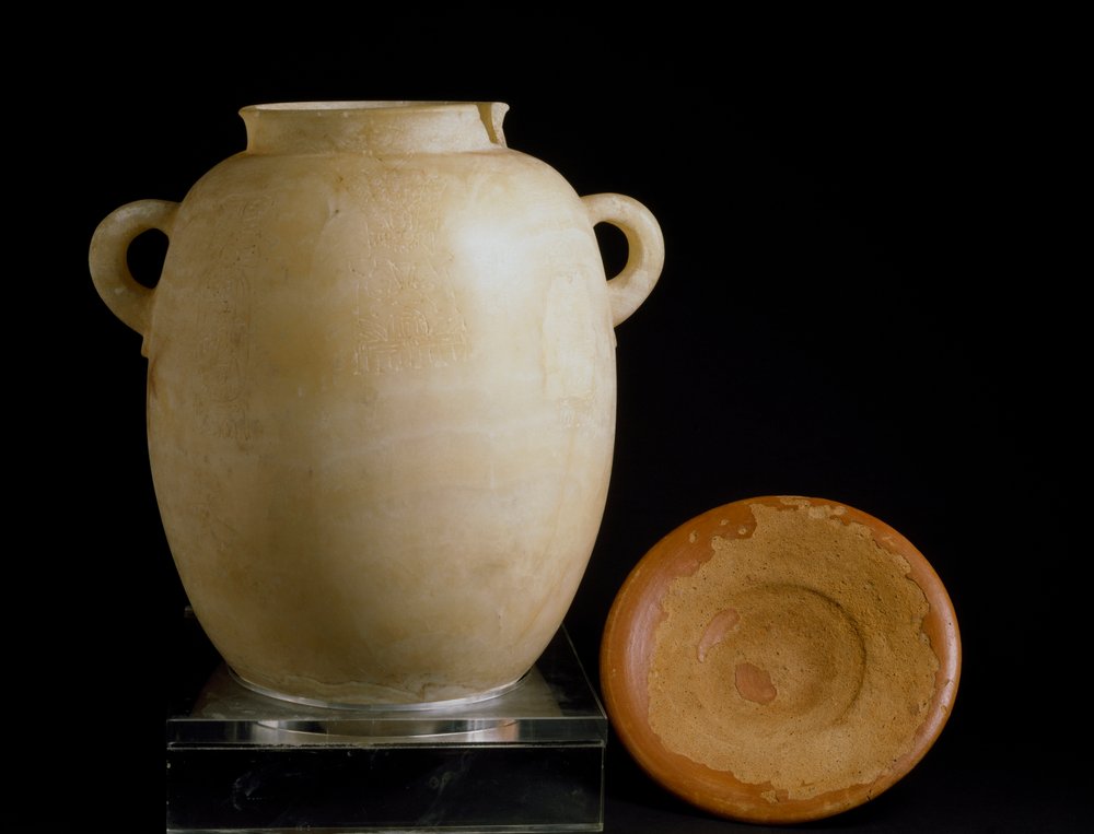 Phoenician Civilization: Alabaster Urn and Clay Plate