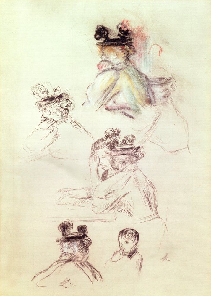 Worksheet with Seven Figures by Pierre Auguste Renoir