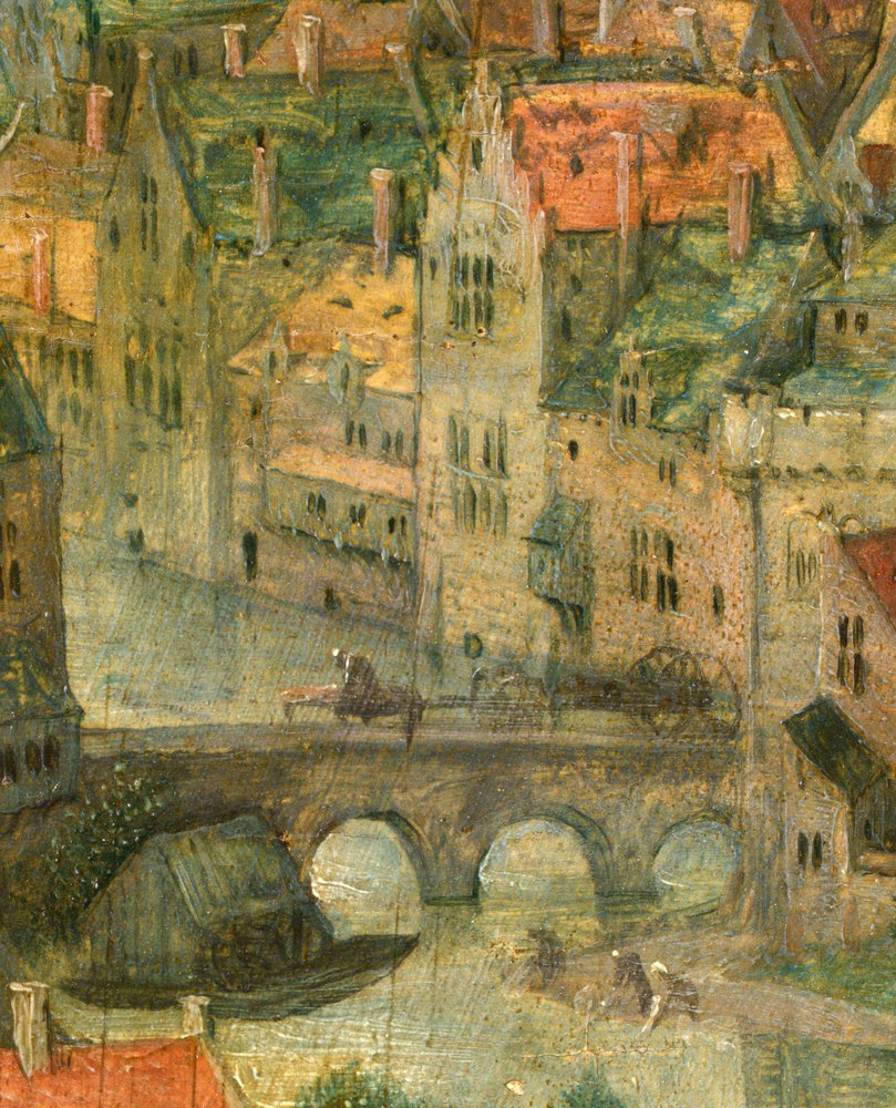Town detail from Tower of Babel, 1563