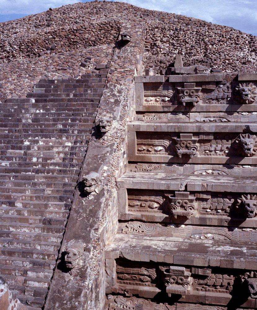 View of the Site of Teotihuacan: The Temple of Quetzalcoatl or Temple ...