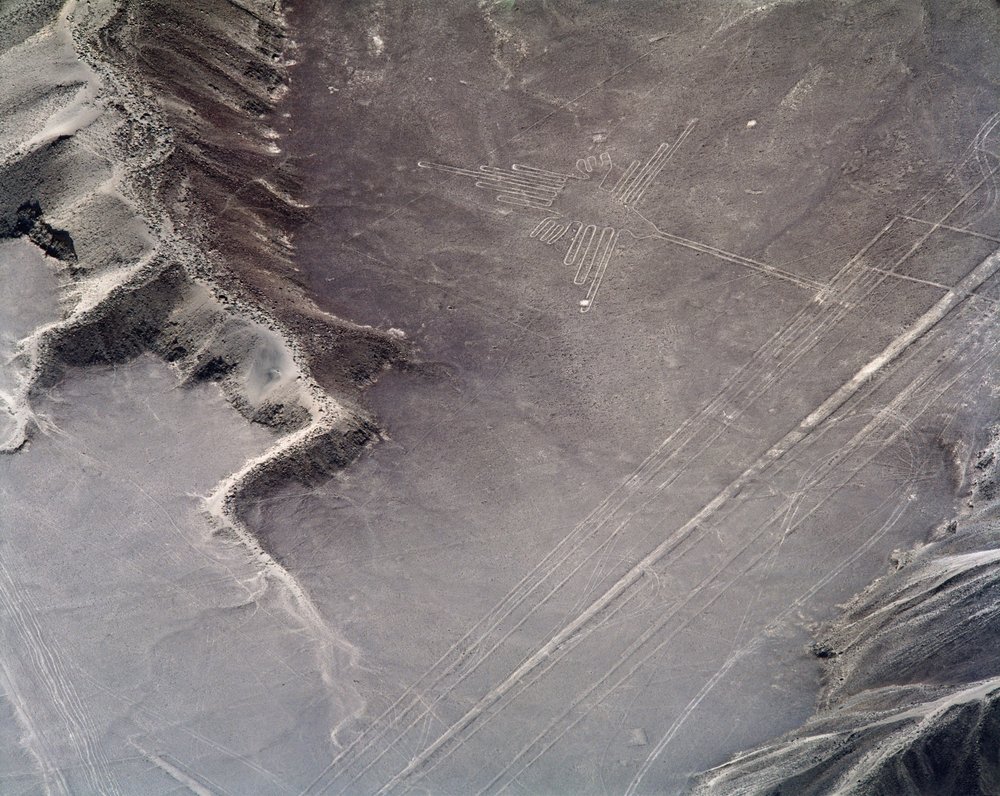 Aerial View of a Hummingbird, Nazca Lines