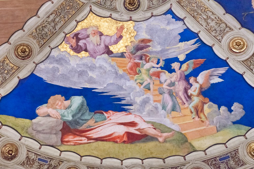 Jacob's dream, ceiling of the stanza di Eliodoro, room of Heliodorus