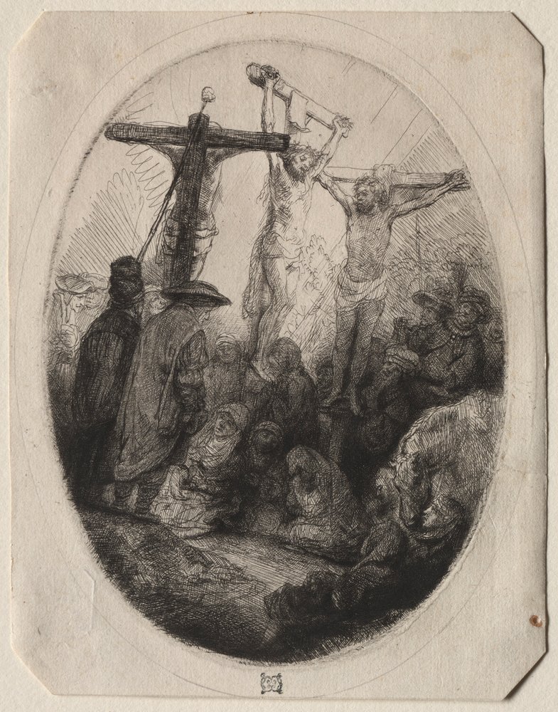 Christ Crucified Between Two Thieves: An Oval Plate, c1641
