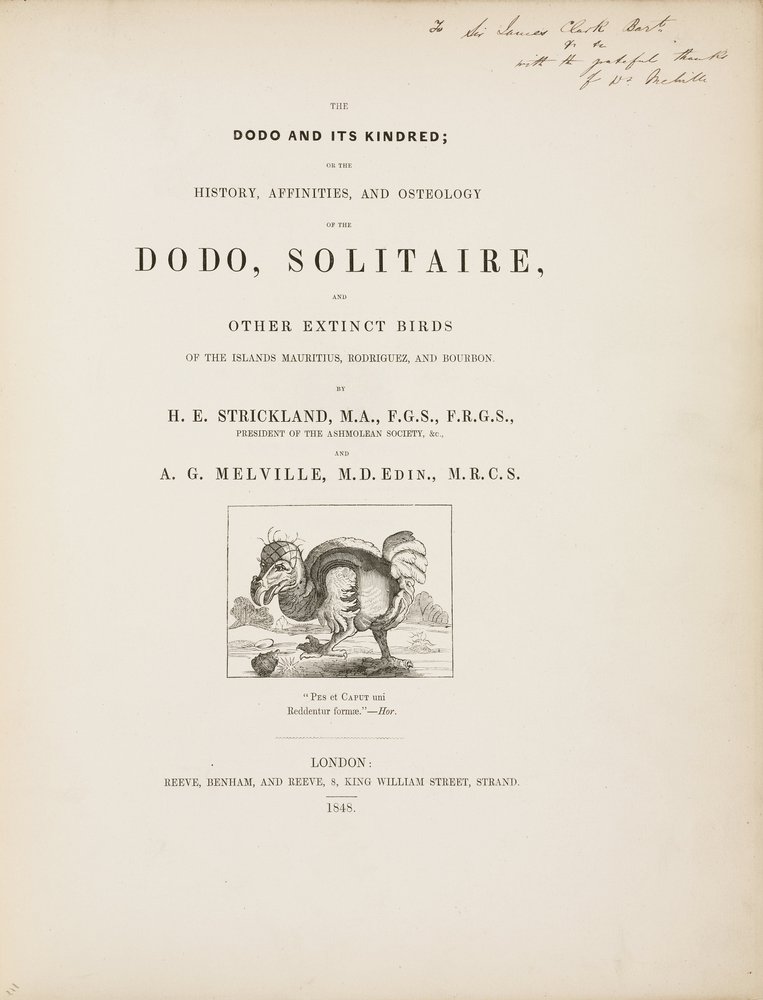 Title Page to 'The Dodo and its Kindred' by John Pardon
