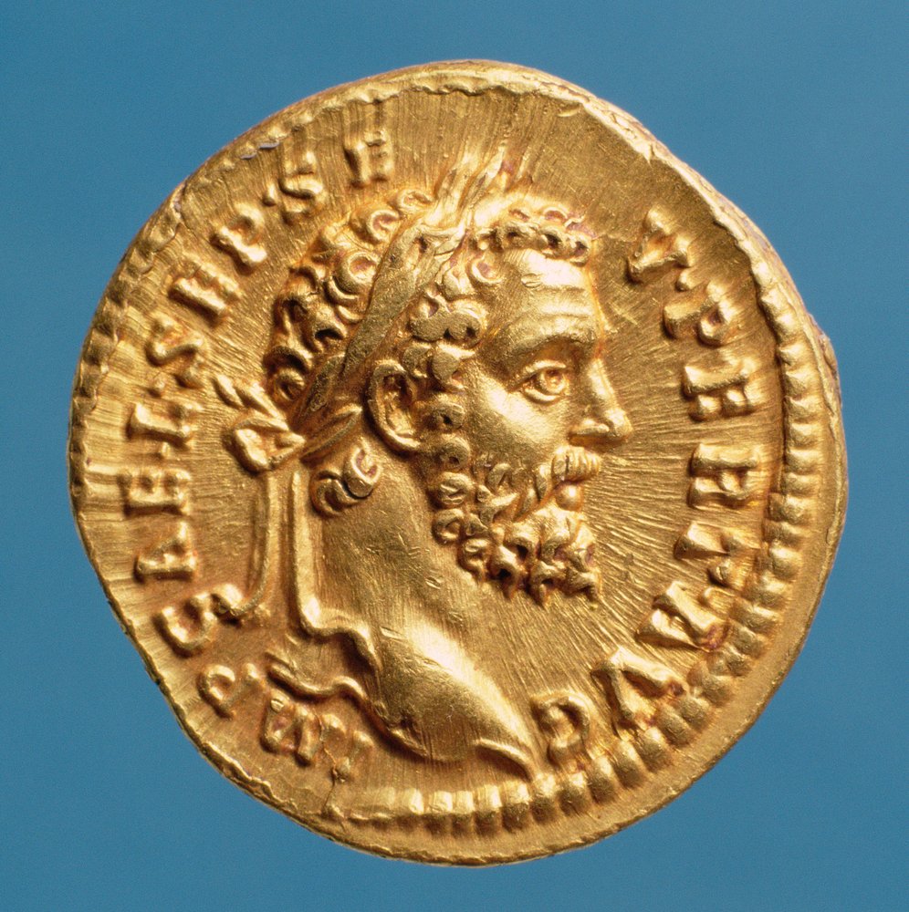 Aureus (obverse) of Septimius Severus Wearing a Laurel Wreath