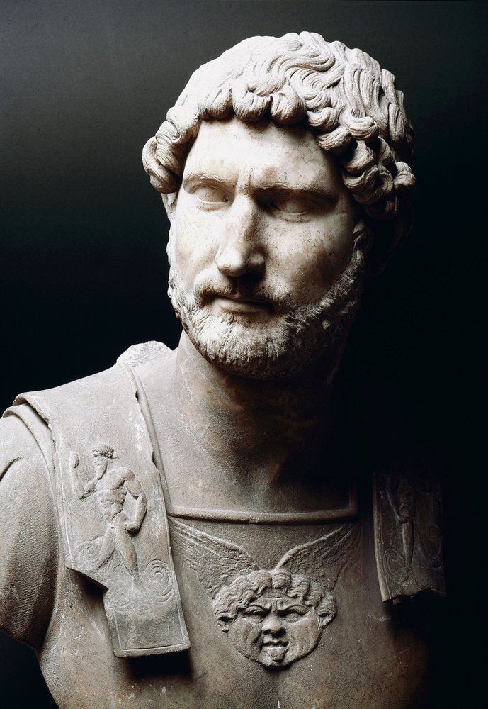 Marble bust of Emperor Hadrian (Publius Aelius Hadrianus) (76-138 AD ...