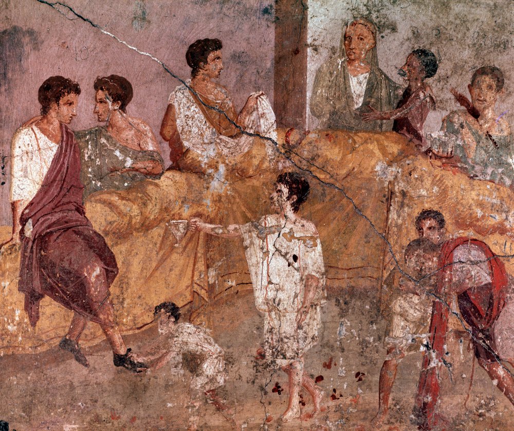Roman Art: Outdoor Banquet Scene by Roman: Fine art print