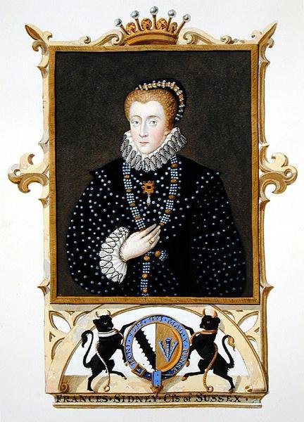 Portrait of Frances Sidney (d.c.1589) Countess of Sussex from 'Memoirs ...