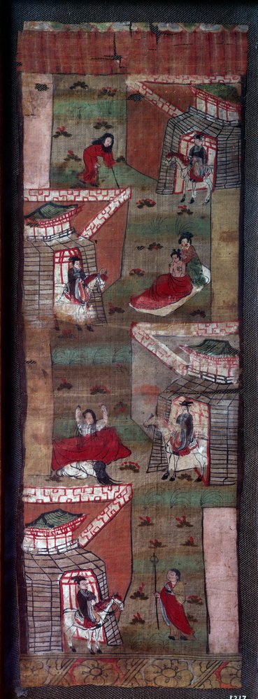 Life of Buddha: episode of the 4 encounters of Siddhartha: an old, a ...