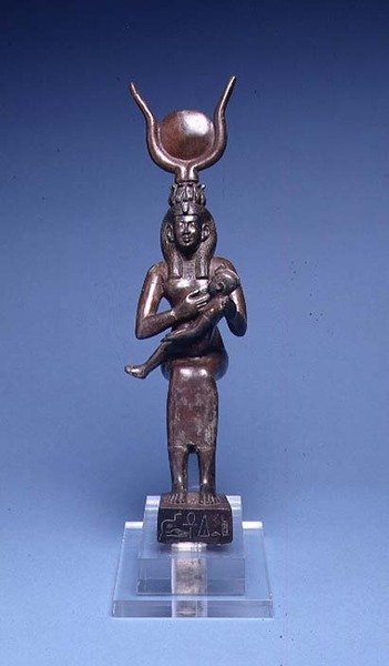 Iris Nursing Horus (front view) Egyptian, 715-525 BC (copper alloy)