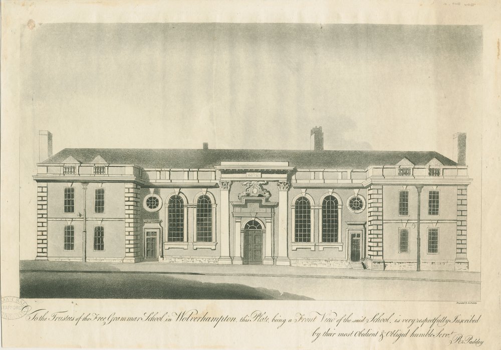 Wolverhampton - Grammar School: engraving, nd [1797]