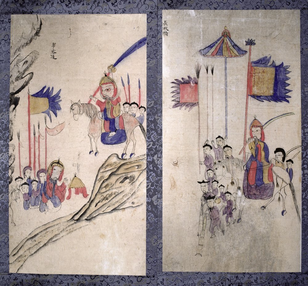 A Panel from an Eight Fold Screen Depicting a Story of the Three Kingdoms