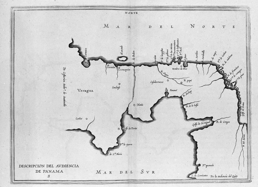 Map of Central America (Panama) from a Spanish Volume of Trips