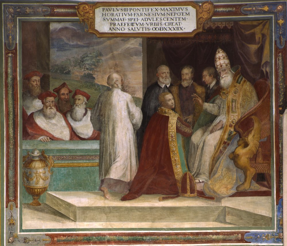 Pope Paul III blessing his nephew Horace Farnese