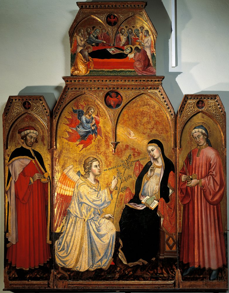 Taddeo Di Bartolo Map Of Rome The Annunciation With St. Cosmas And St.