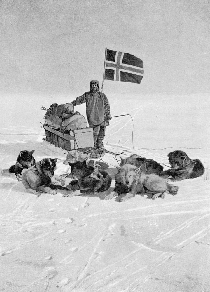 Captain Roald Amundsen at the South Pole