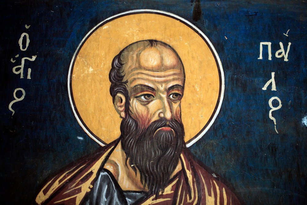 Saint Paul: Byzantine fresco from the 14th Century (1332) Nathex, south ...