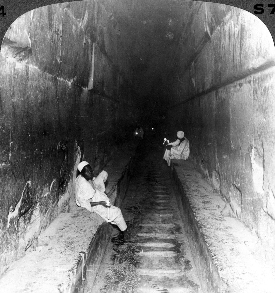 Looking Down the Main Passage to Khufu's Sepulchre Within the Great ...