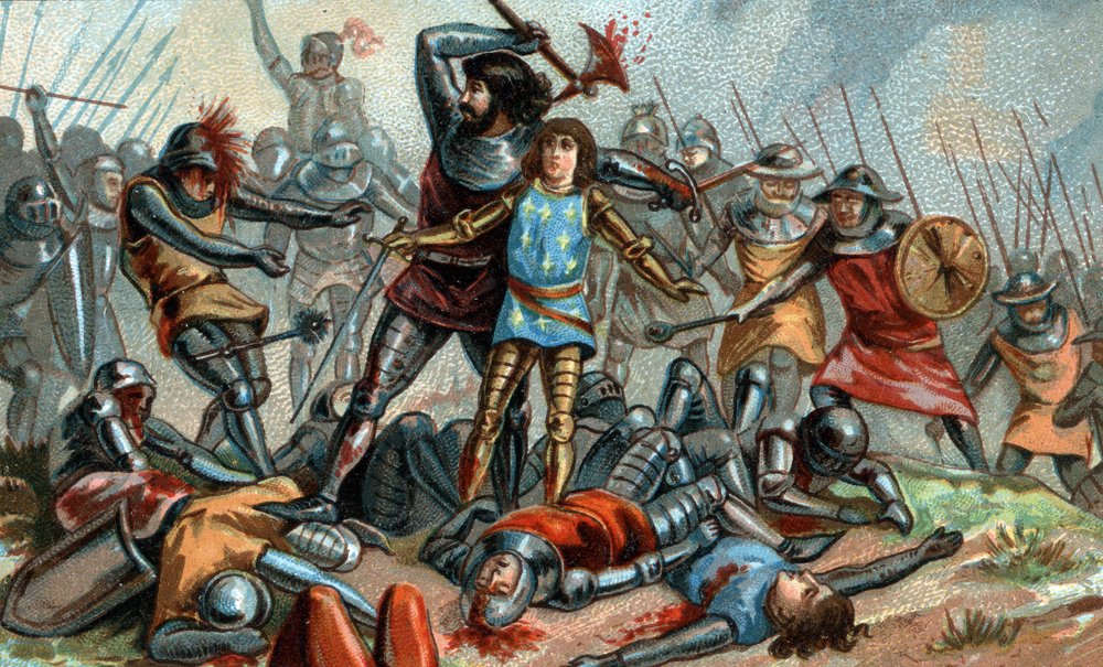 John II the Good and his son Philip the Hardy at the Battle of Poitiers ...