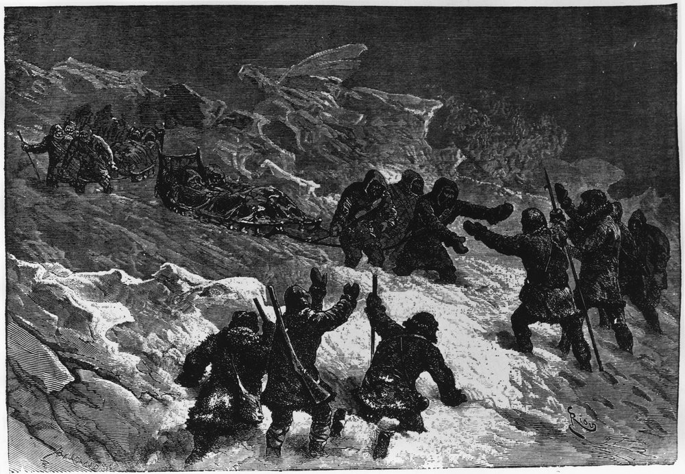 North Pole: meeting of Markham's sleds - Nares Georges S., A voyage to ...