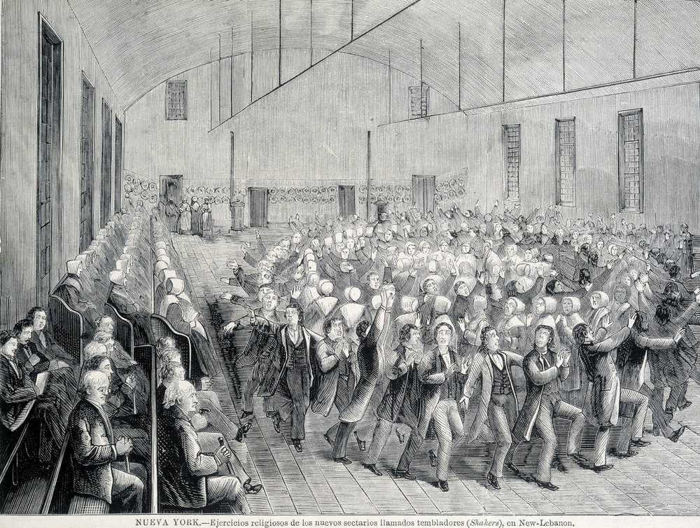 Religious procession of the Shakers in New York