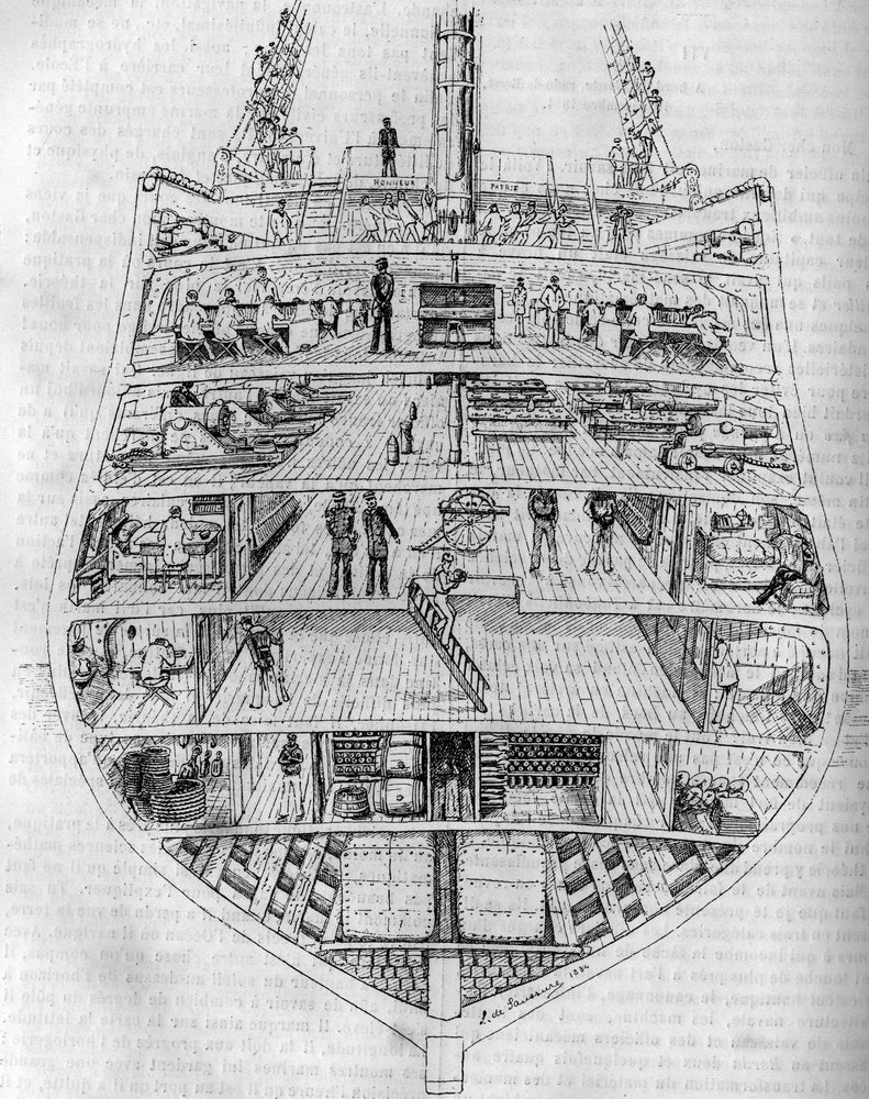 The 'Borda': cross section of the boat by Unknown artist